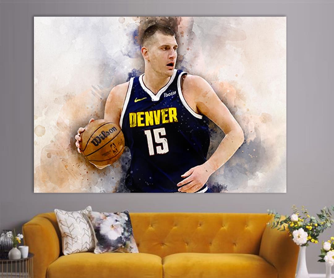 Nikola Jokic Canvas Print, Nikola Jokic Wall Art, Basketball Canvas ...