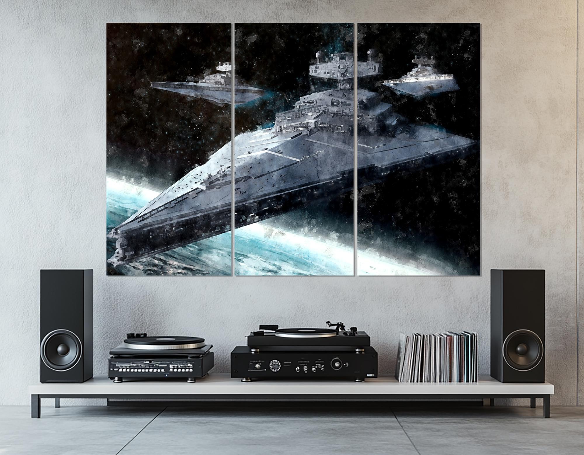 Imperial Star Destroyer Fleet Canvas Print, Star Wars Spaceship Wall ...