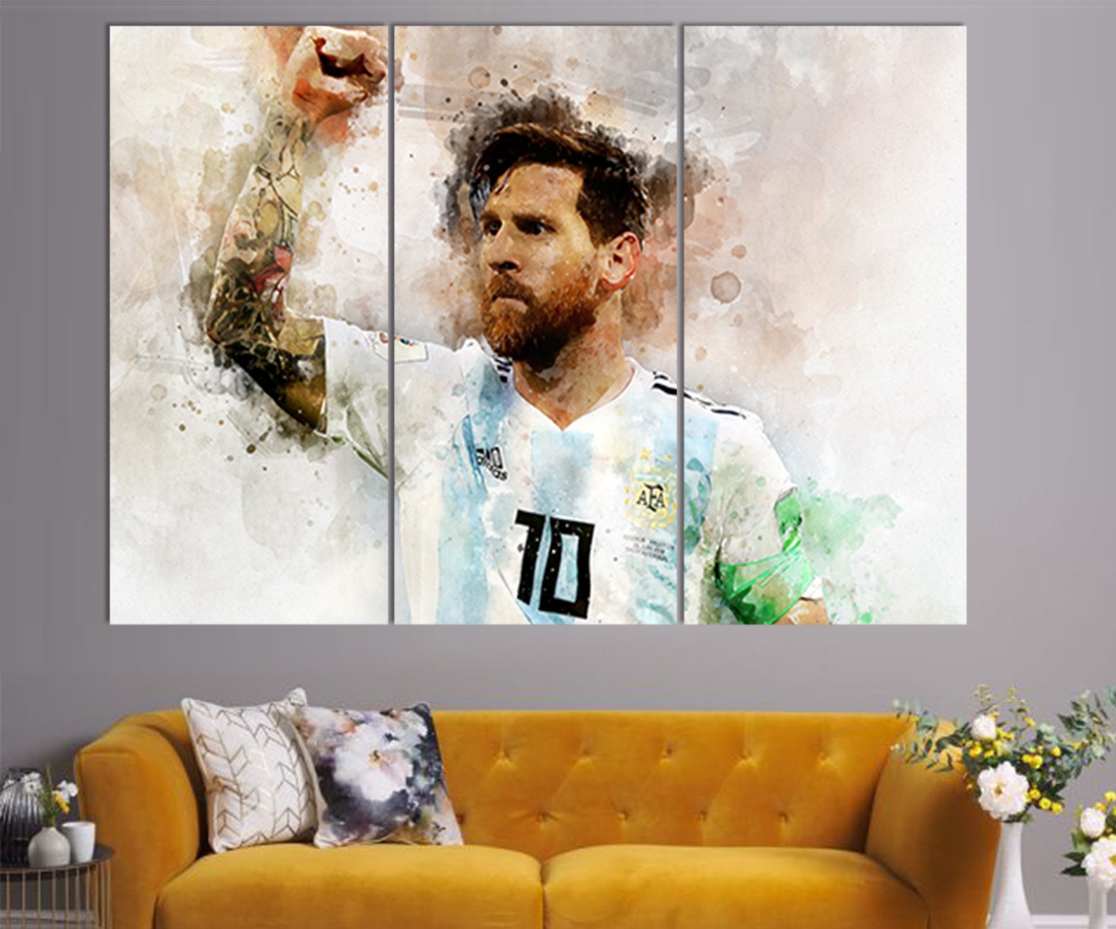Lionel Messi Canvas Print Lionel Messi Wall Decor Canvas | Etsy