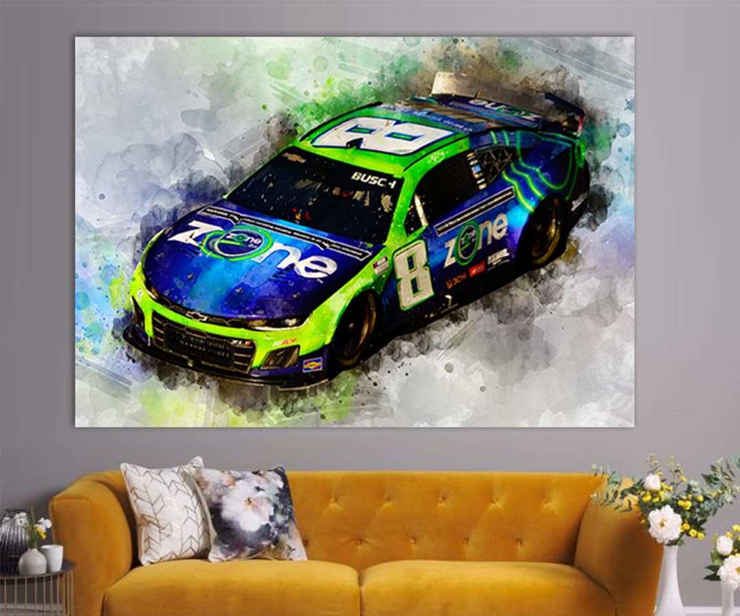 Kyle Busch Canvas Print, NASCAR Room Art, NASCAR Fan Gift, Racing Wall ...