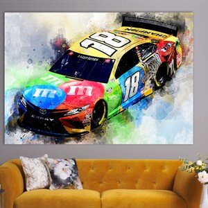 Kyle Busch Canvas Print, NASCAR Room Art, NASCAR Fan Gift, Racing Wall ...
