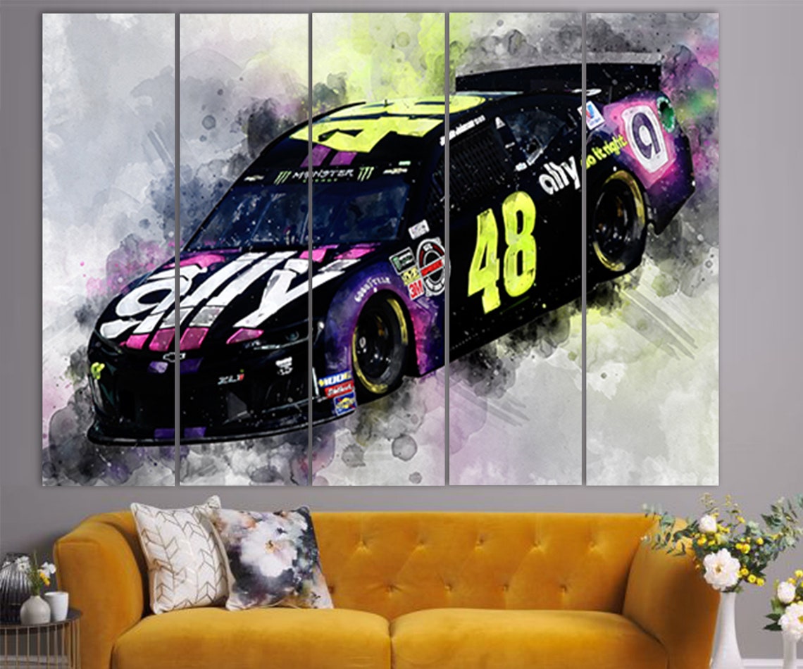 Jimmie Johnson Canvas Print NASCAR Room Decor NASCAR Fan - Etsy