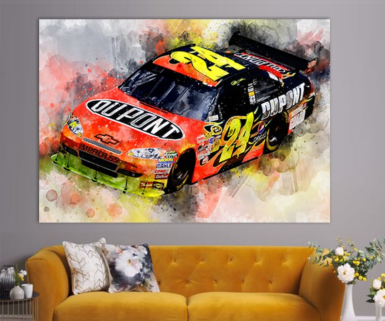 Jeff Gordon Canvas Print NASCAR Room Decor Canvas Wall Art - Etsy