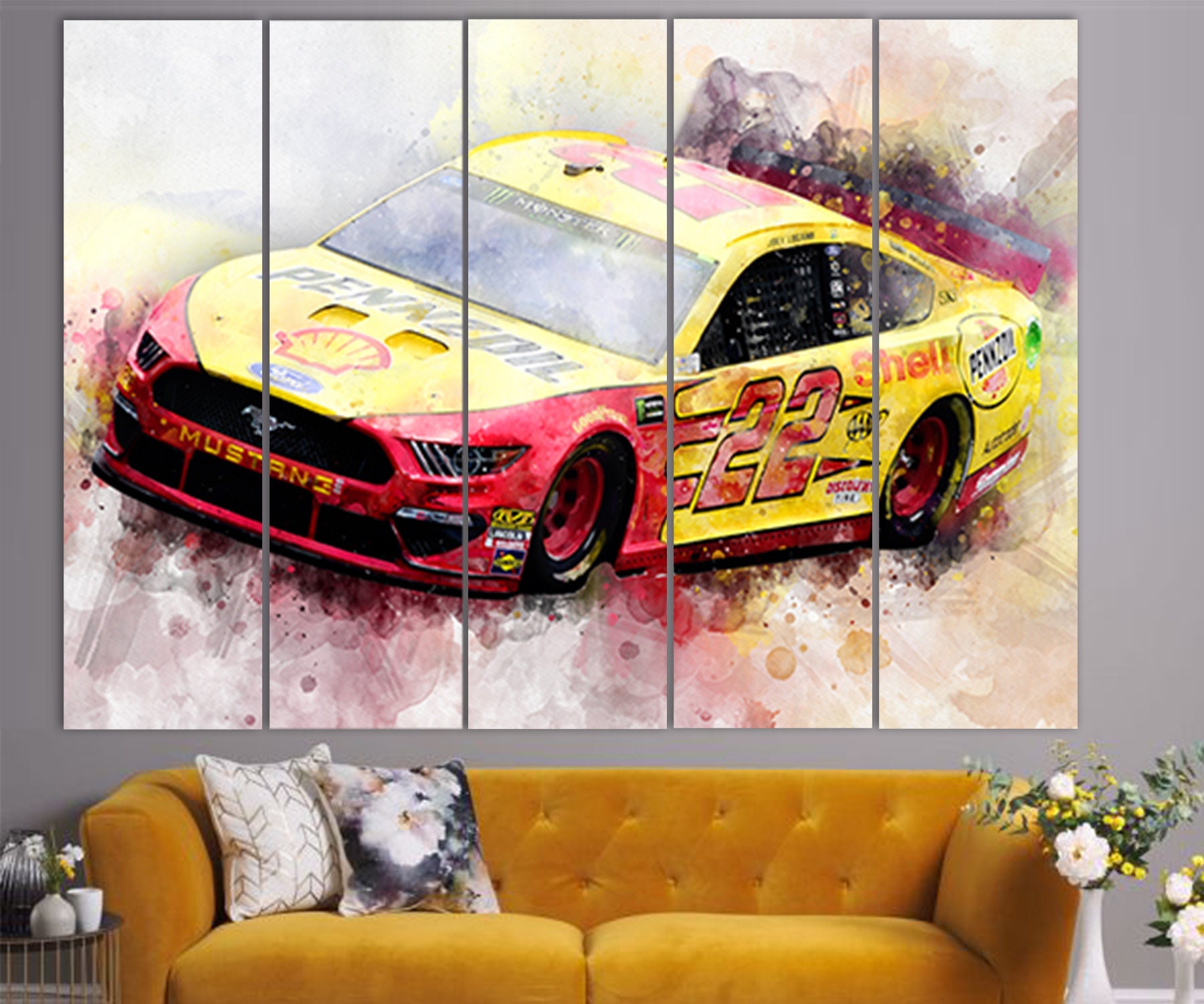 Joey Logano Canvas Print NASCAR Room Decor NASCAR Fan Gift - Etsy