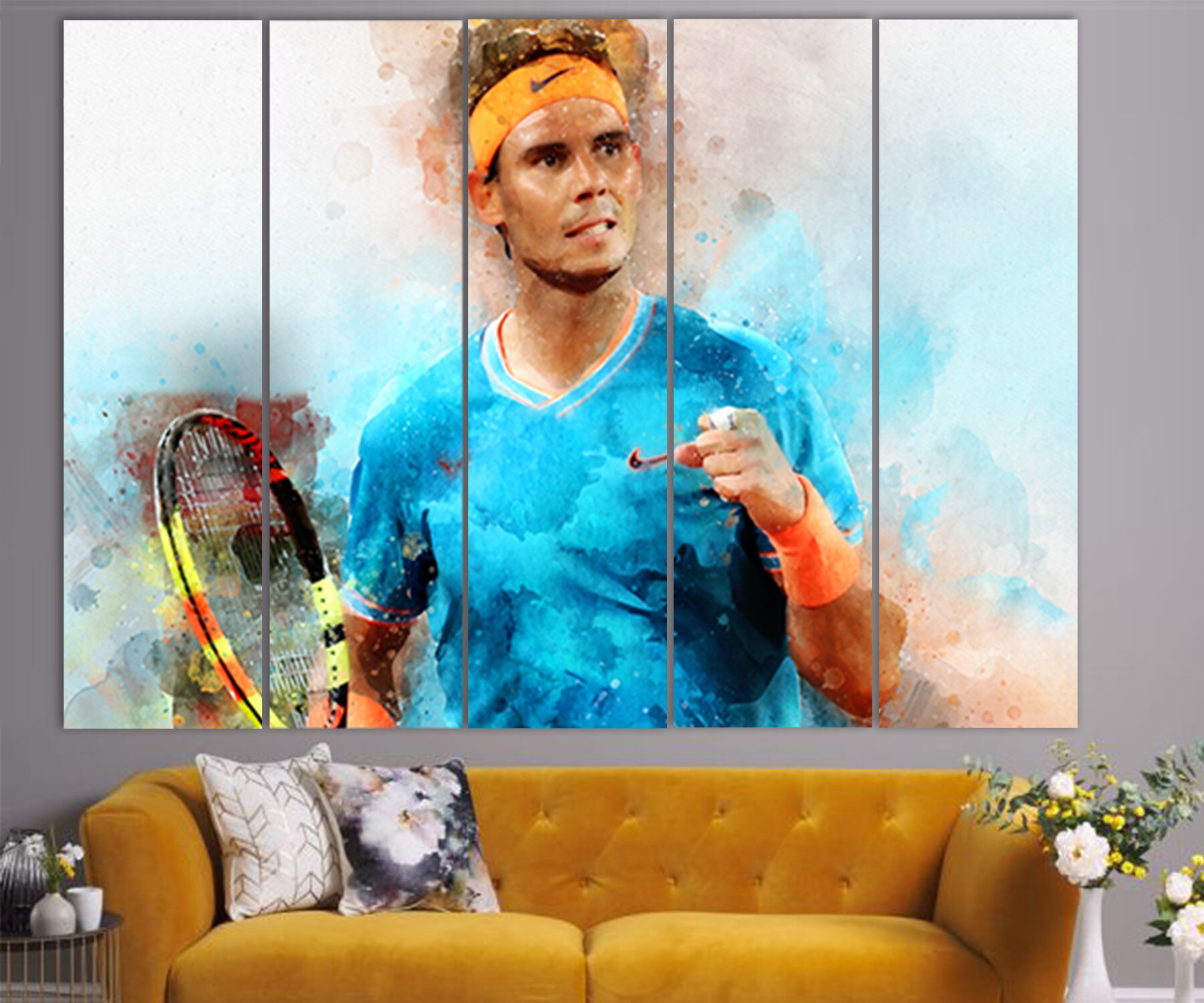 Rafael Nadal Canvas Print, Rafael Nadal Room Decor, Canvas Wall Art ...