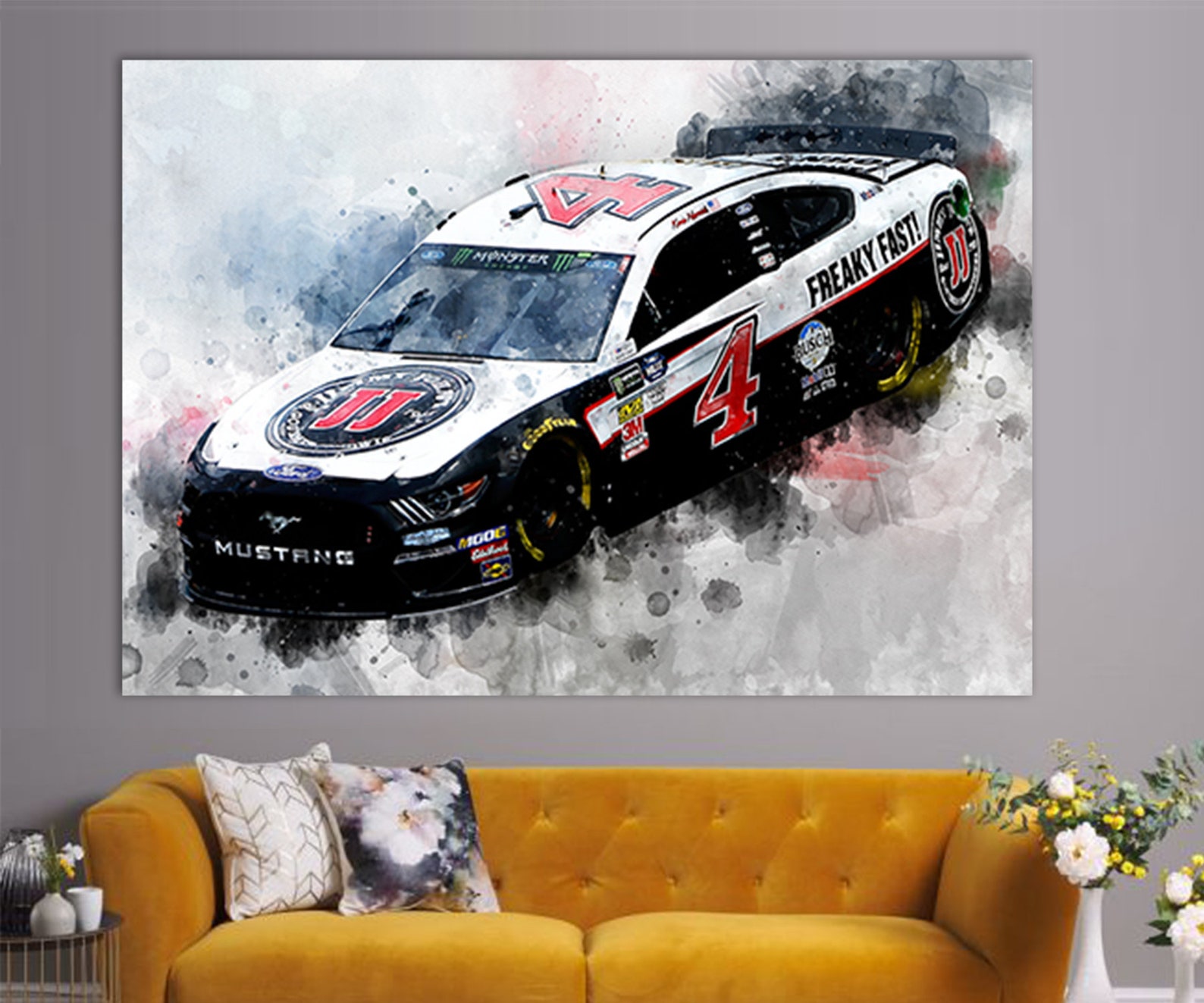 Kevin Harvick Canvas Print, NASCAR Wall Art, NASCAR Fan Gift, Racing ...
