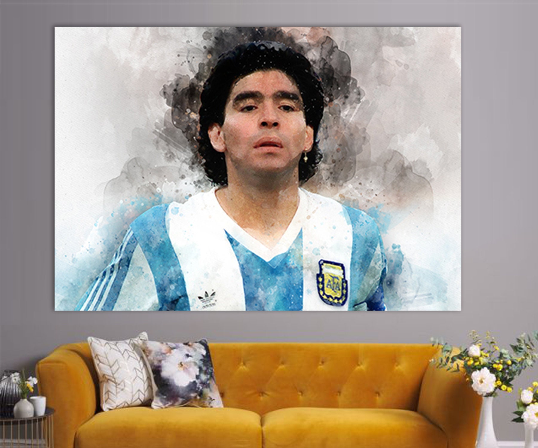 Diego Maradona Canvas Print Diego Maradona Wall Art Maradona - Etsy