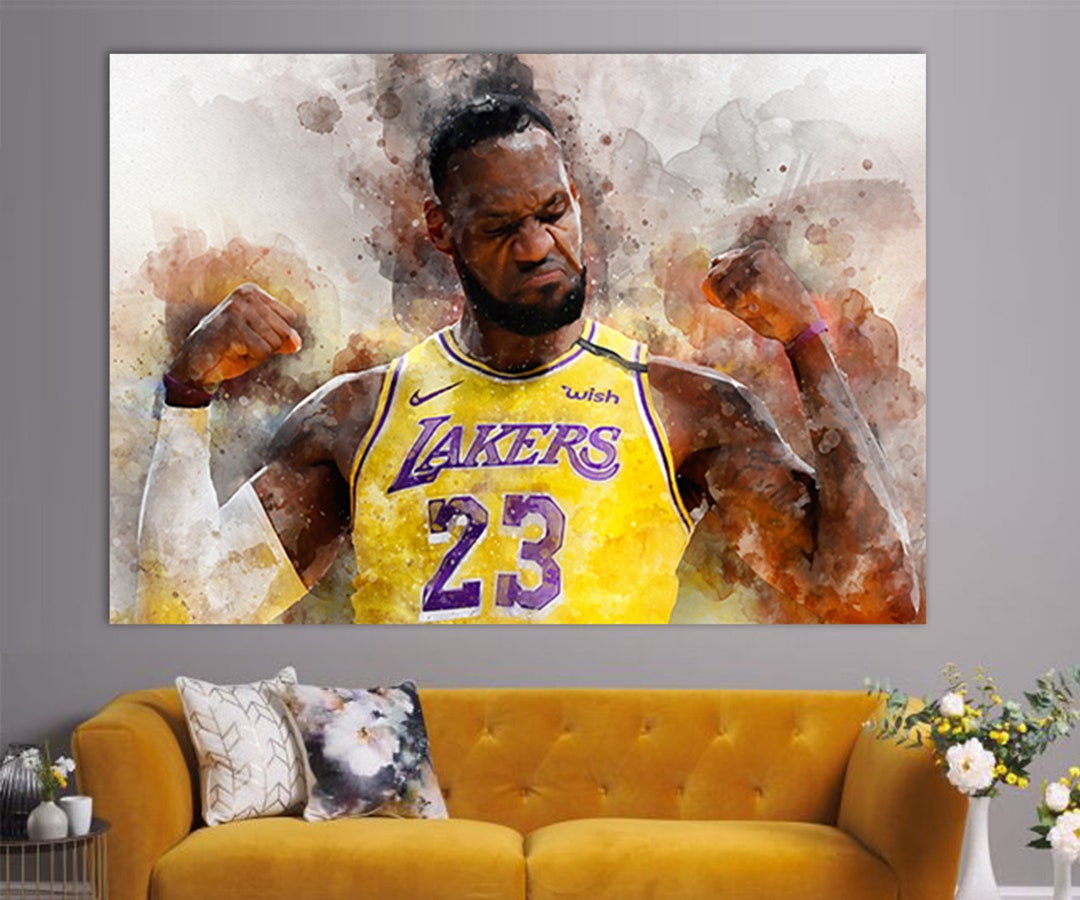 Lebron James Canvas Print, Lebron James Wall Art, Basketball Room Decor ...