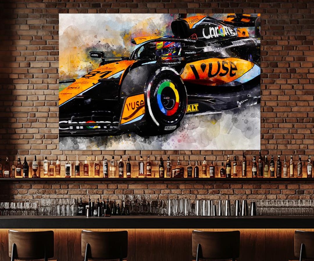 Oscar Piastri Canvas Print, Mclaren Fan Gift, Formula 1 Painting, F1 ...
