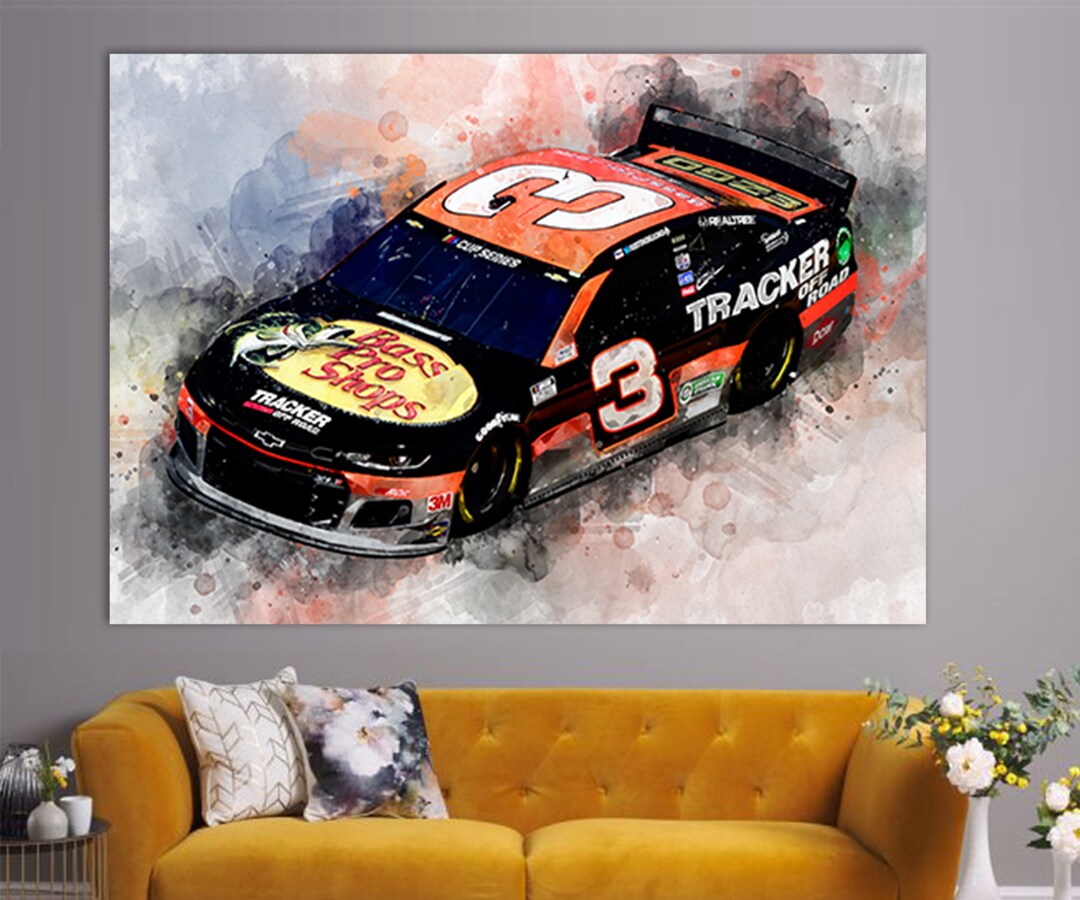 Austin Dillon Canvas Print, NASCAR Room Decor, NASCAR Fan Gift, Racing ...
