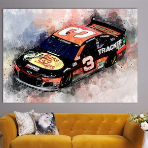 Austin Dillon Canvas Print, NASCAR Room Decor, NASCAR Fan Gift, Racing ...