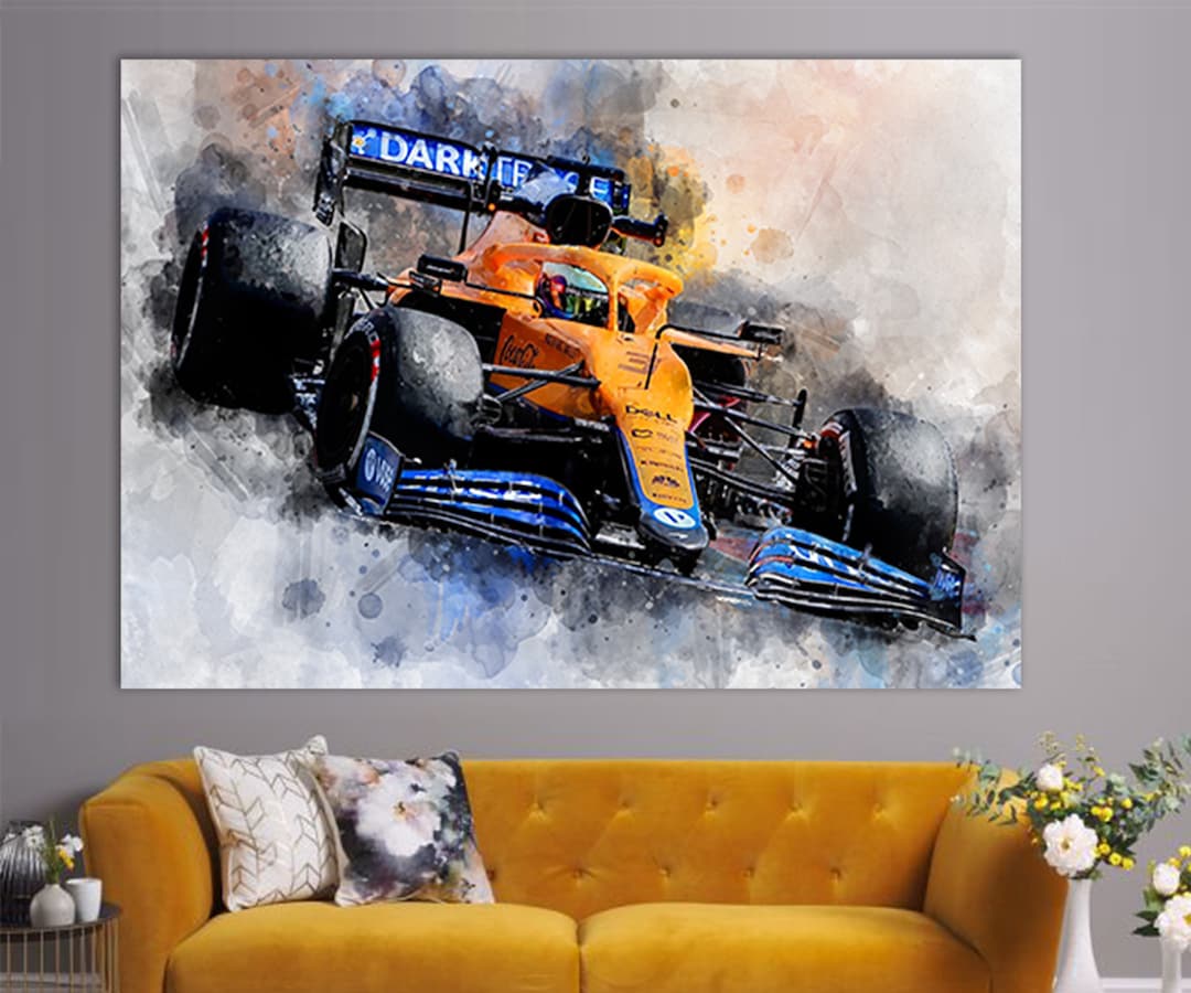 Daniel Ricciardo Car Canvas Print, Formula 1 Wall Art, Canvas Wall Art ...