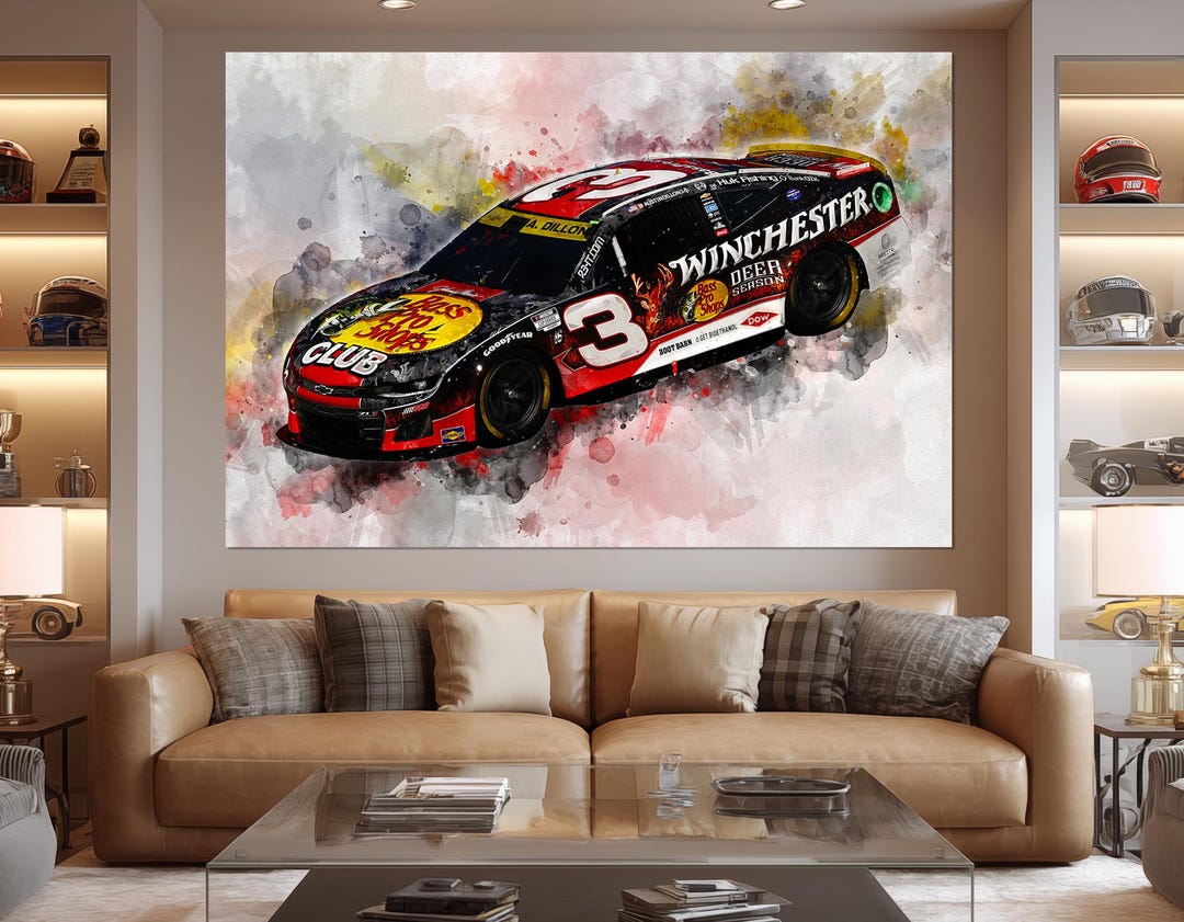Austin Dillon Canvas Print, NASCAR Poster, Austin Dillon Fan Gift ...
