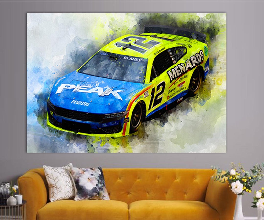 Ryan Blaney Canvas Print, NASCAR Wall Art, Canvas Wall Art, NASCAR Fan ...