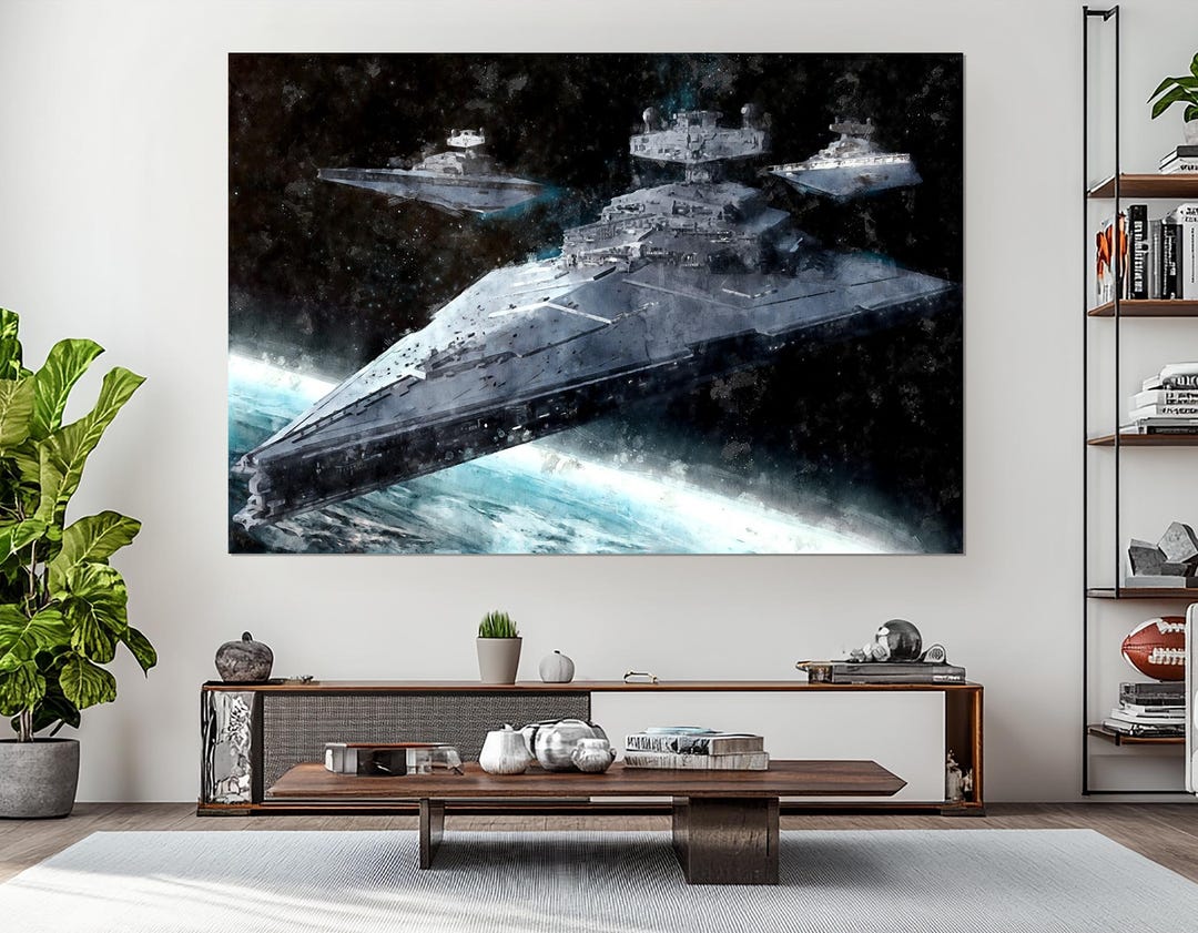 Imperial Star Destroyer Fleet Canvas Print, Star Wars Spaceship Wall ...