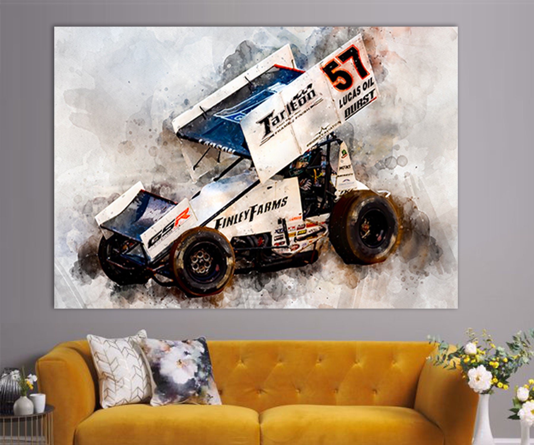 Kyle Larson Sprint Car Canvas Print Racing Wall Art Kyle | Etsy