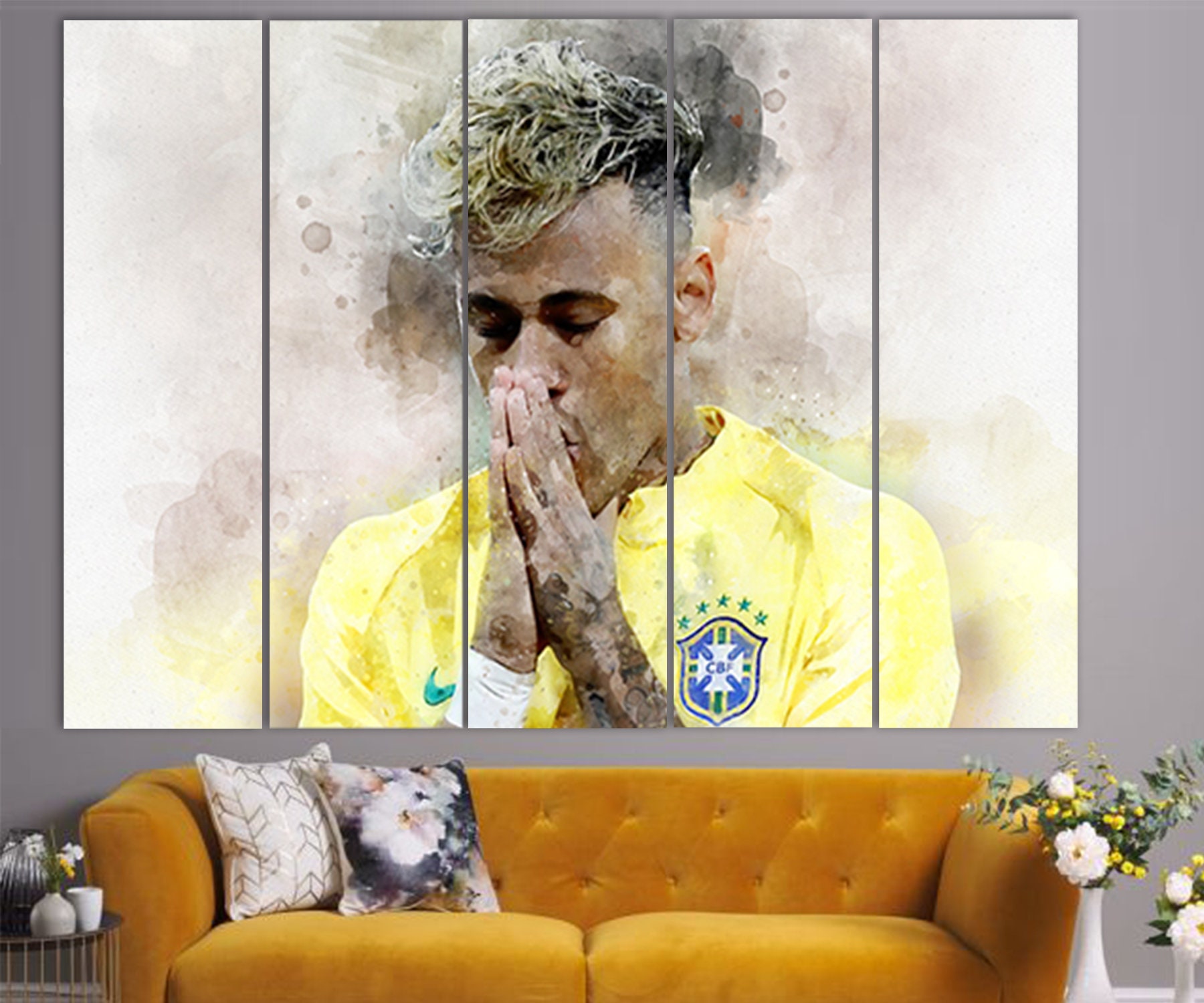 Neymar Canvas Print Neymar Jr. Wall Art Canvas Wall Art - Etsy