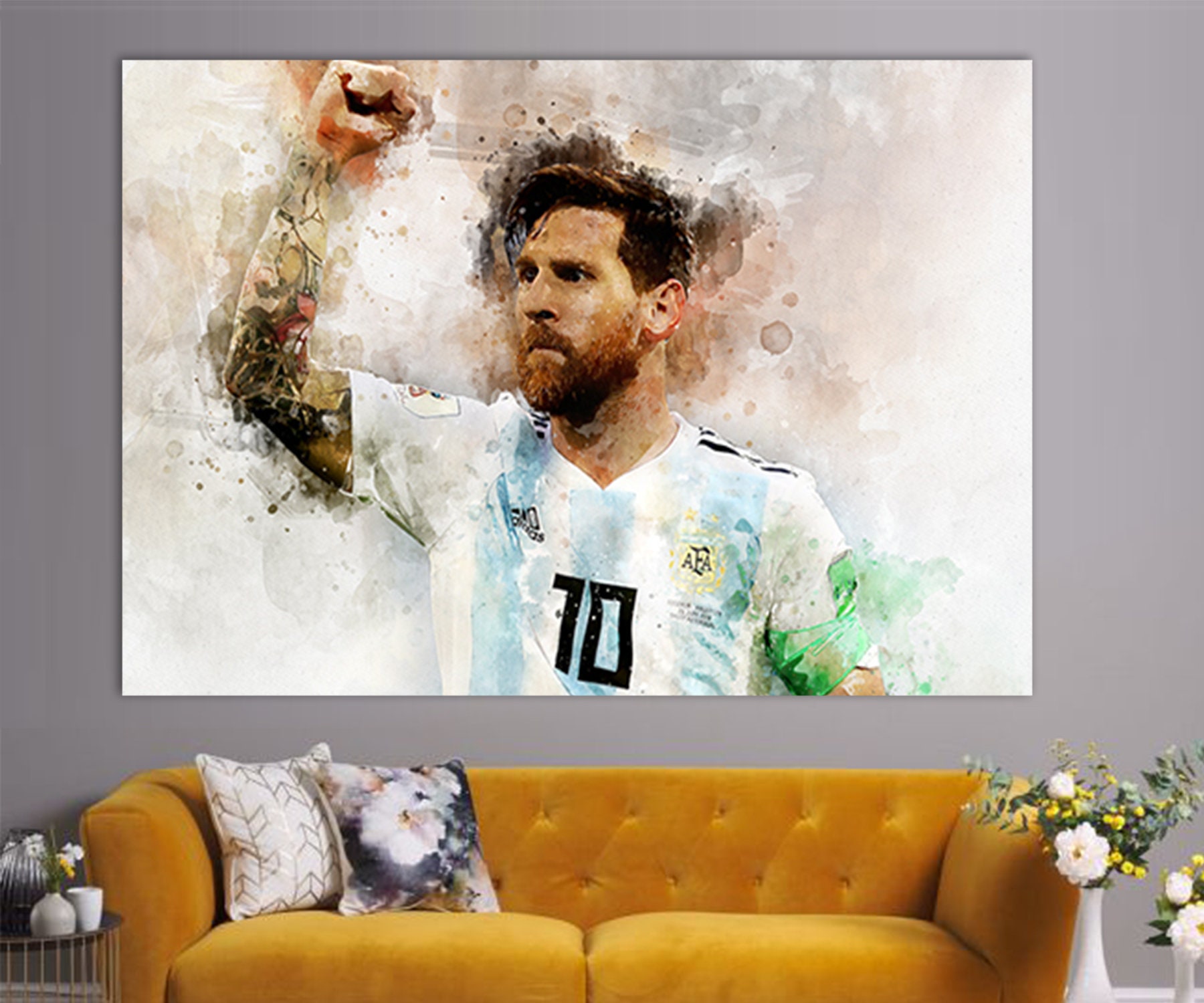 Lionel Messi Canvas Print Lionel Messi Wall Decor Canvas - Etsy