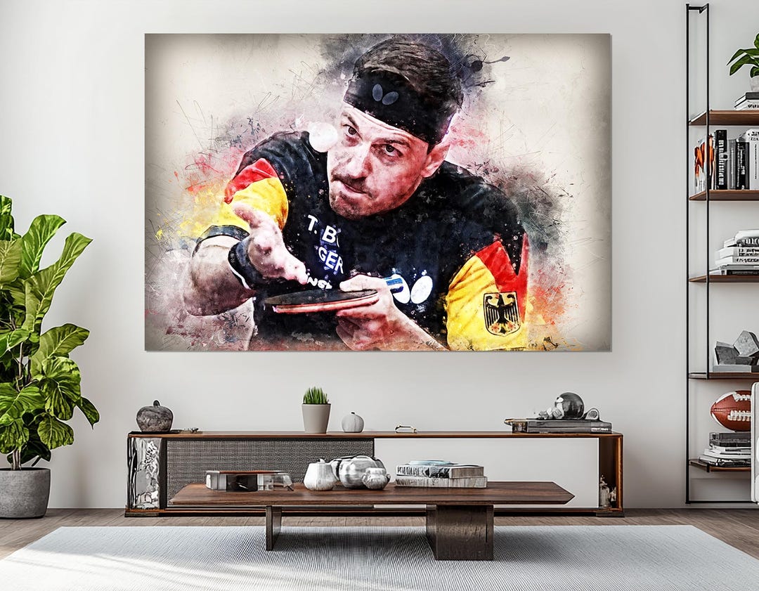 Timo Boll Canvas Print, Table Tennis Wall Art, Timo Boll Poster, Ping ...