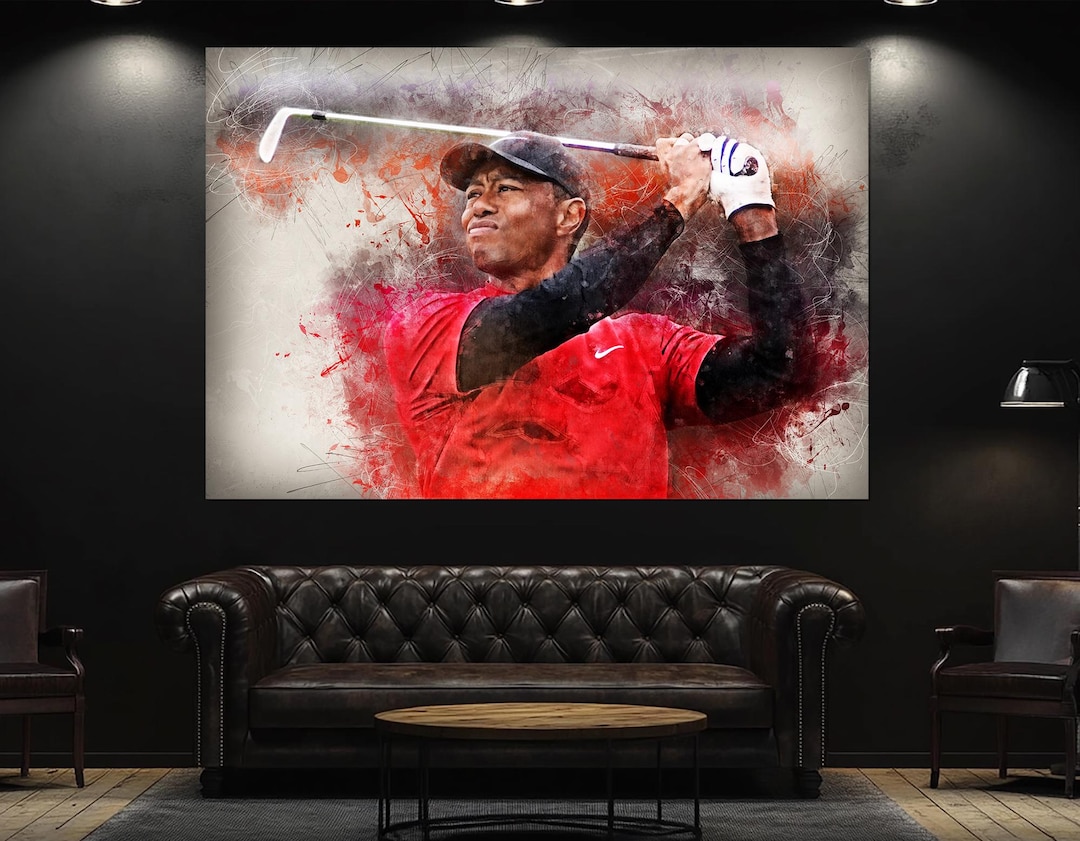 Tiger Woods Canvas Print, Golf Poster for Sports Lovers, Wall Art for ...