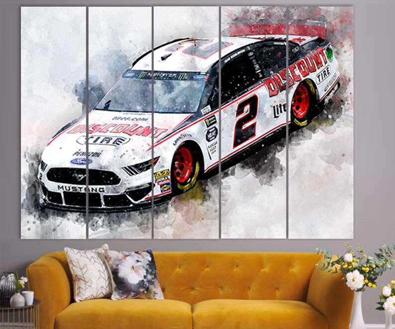 Brad Keselowski Canvas Print NASCAR Room Decor NASCAR Fan | Etsy