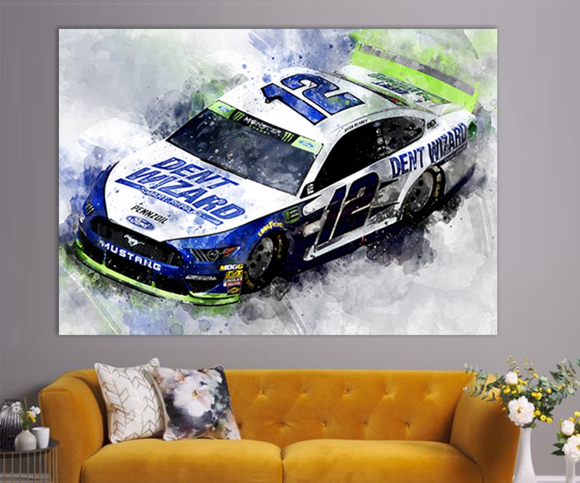 Ryan Blaney Canvas Print, NASCAR Room Decor, Canvas Wall Art, NASCAR ...