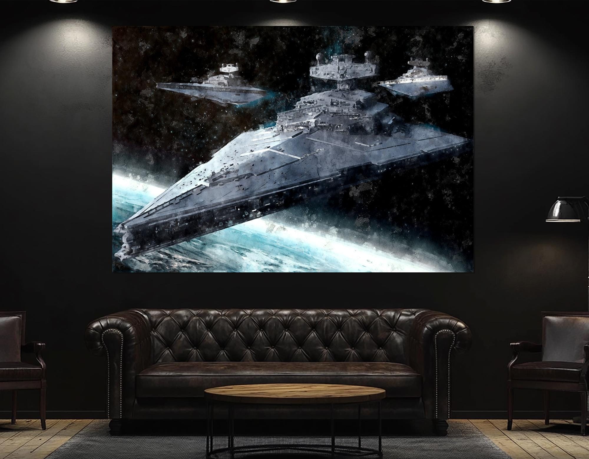 Imperial Star Destroyer Fleet Canvas Print, Star Wars Spaceship Wall ...