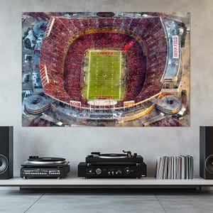 Arrowhead Stadium Overhead Canvas Print, Kansas City Chiefs Fan Gift ...