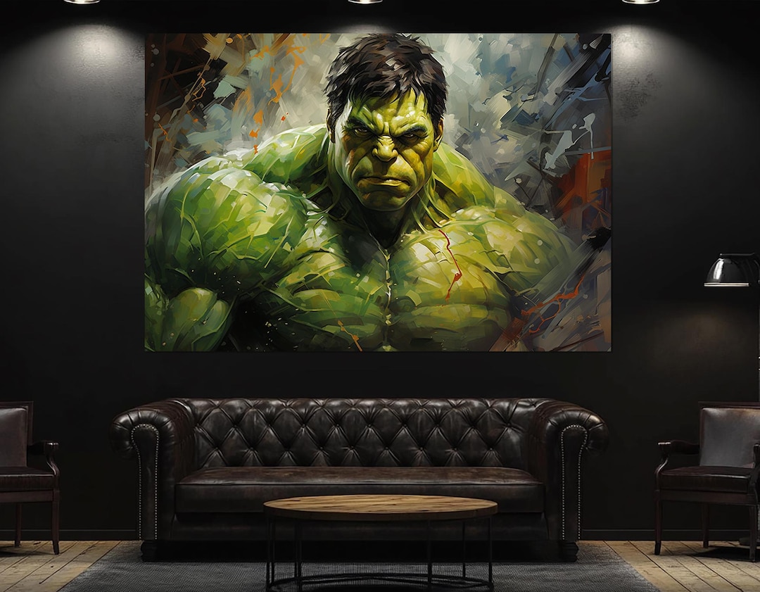 Hulk Canvas Print, Superhero Wall Art, Hulk Poster, Avengers Wall Decor ...