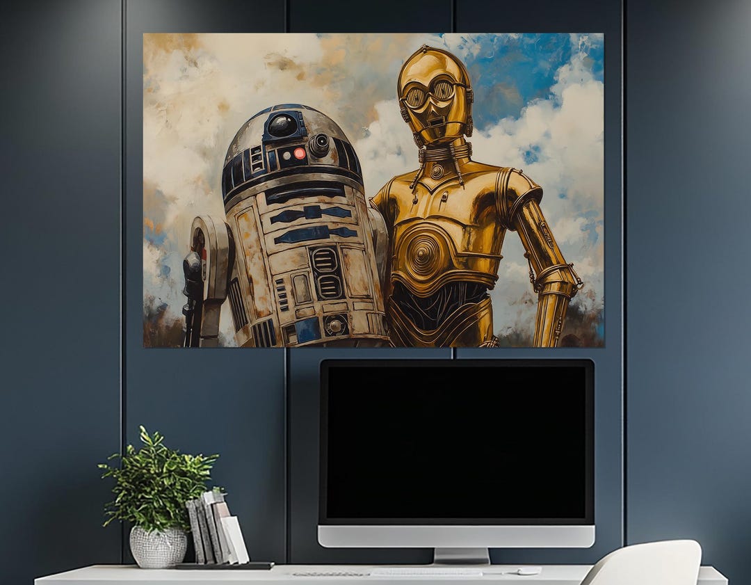 R2-D2 and C-3PO Star Wars Canvas Print, Star Wars Wall Art, Star Wars ...
