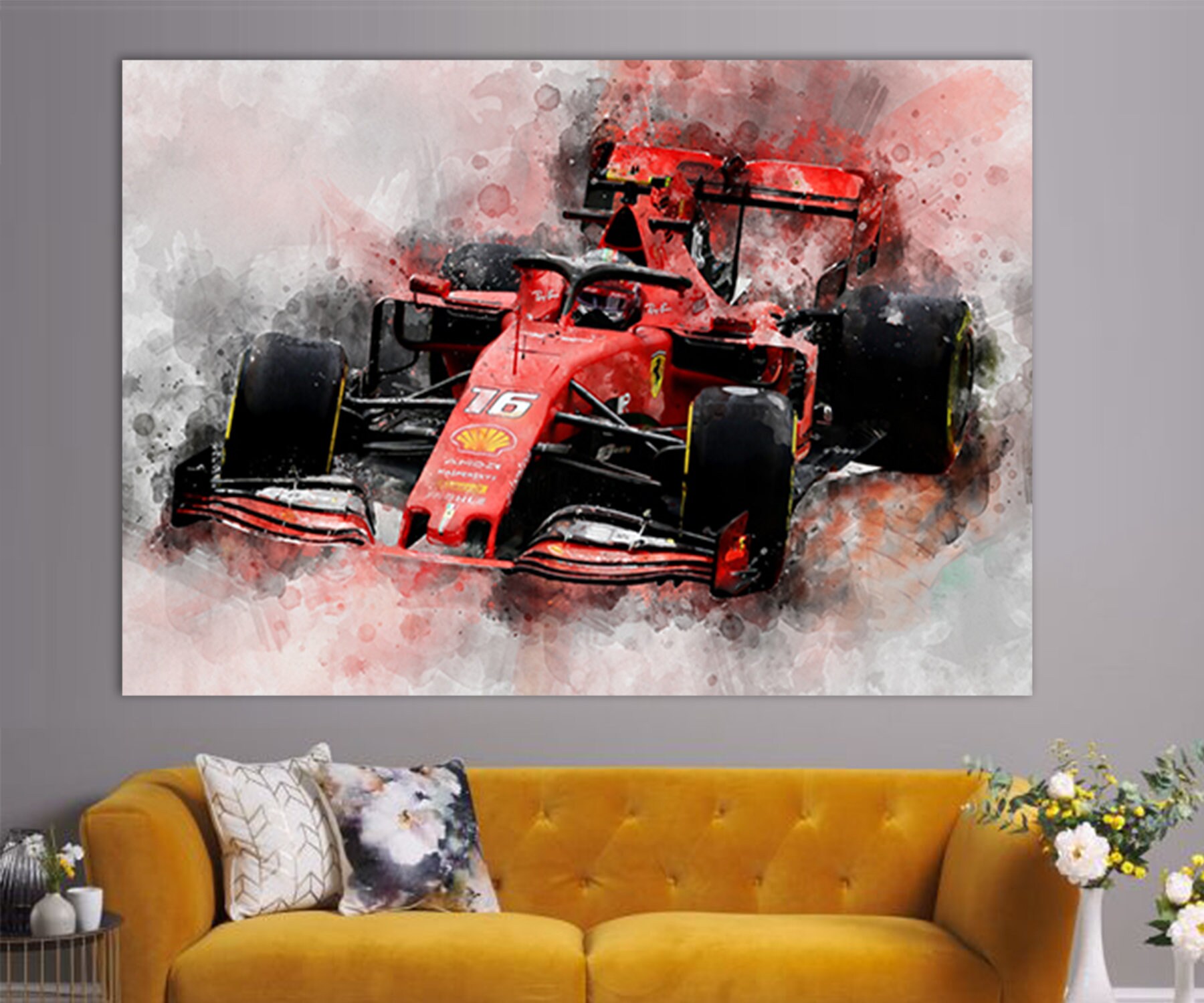 Charles Leclerc Car Canvas Print Charles Leclerc Room Decor - Etsy UK