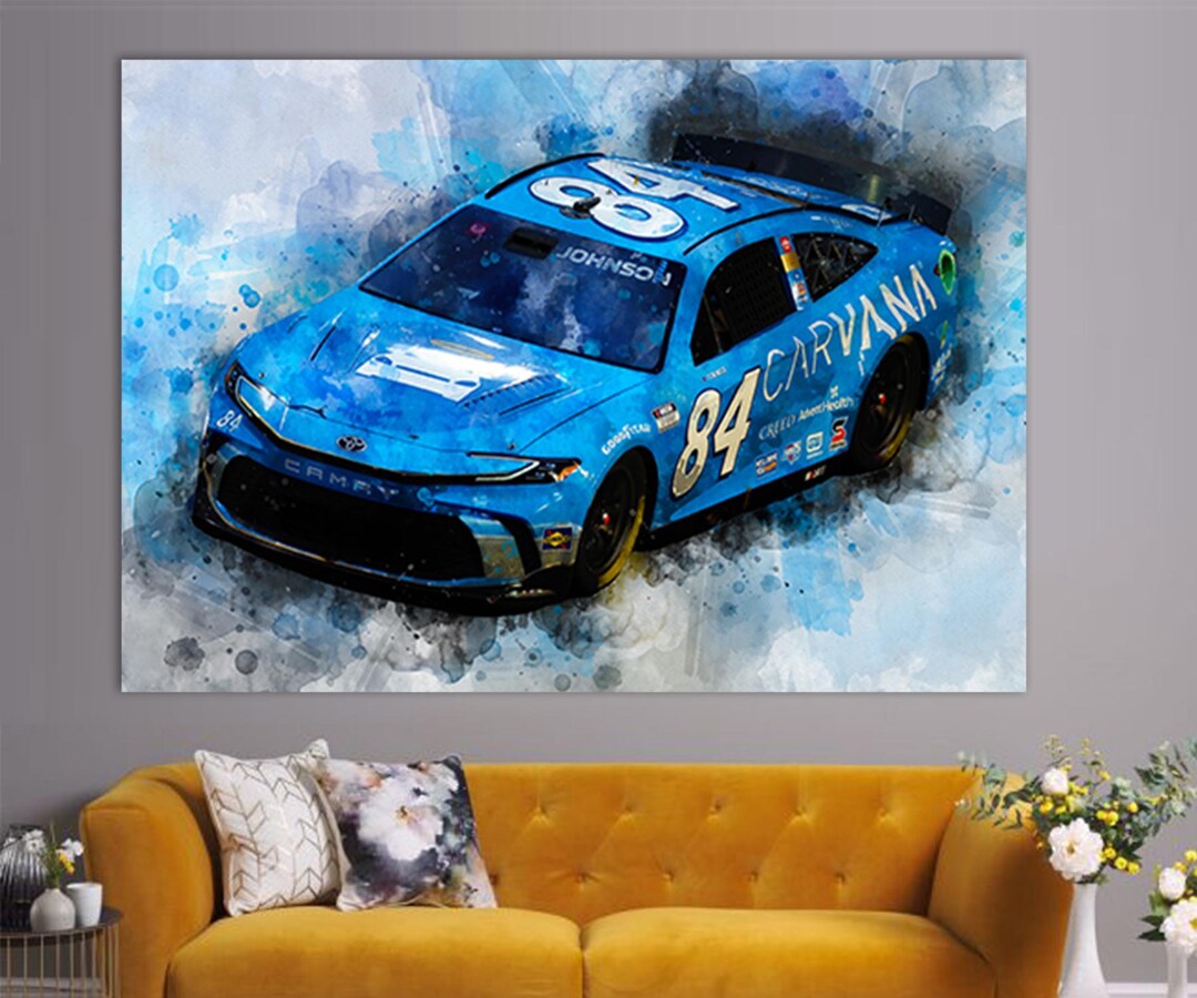 Jimmie Johnson Canvas Print, NASCAR Wall Art, NASCAR Fan Gift, Racing ...