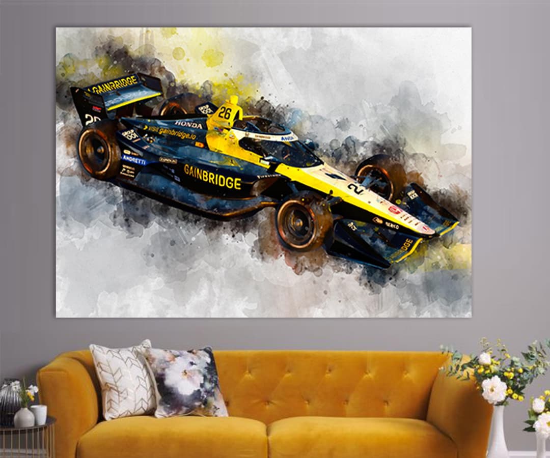 Colton Herta Canvas Print, Indycar Wall Art, Canvas Wall Art, Indycar ...