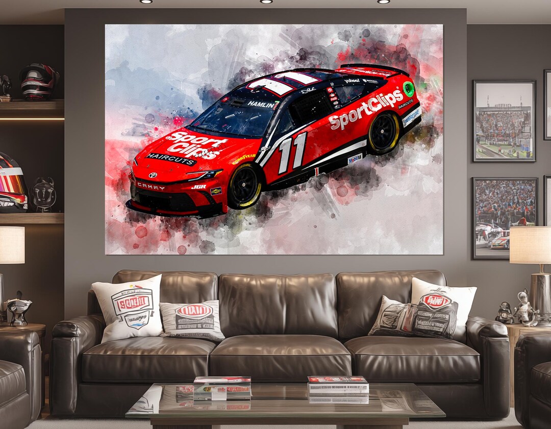 Denny Hamlin Canvas Print, NASCAR Wall Art, Denny Hamlin Fan Gift ...