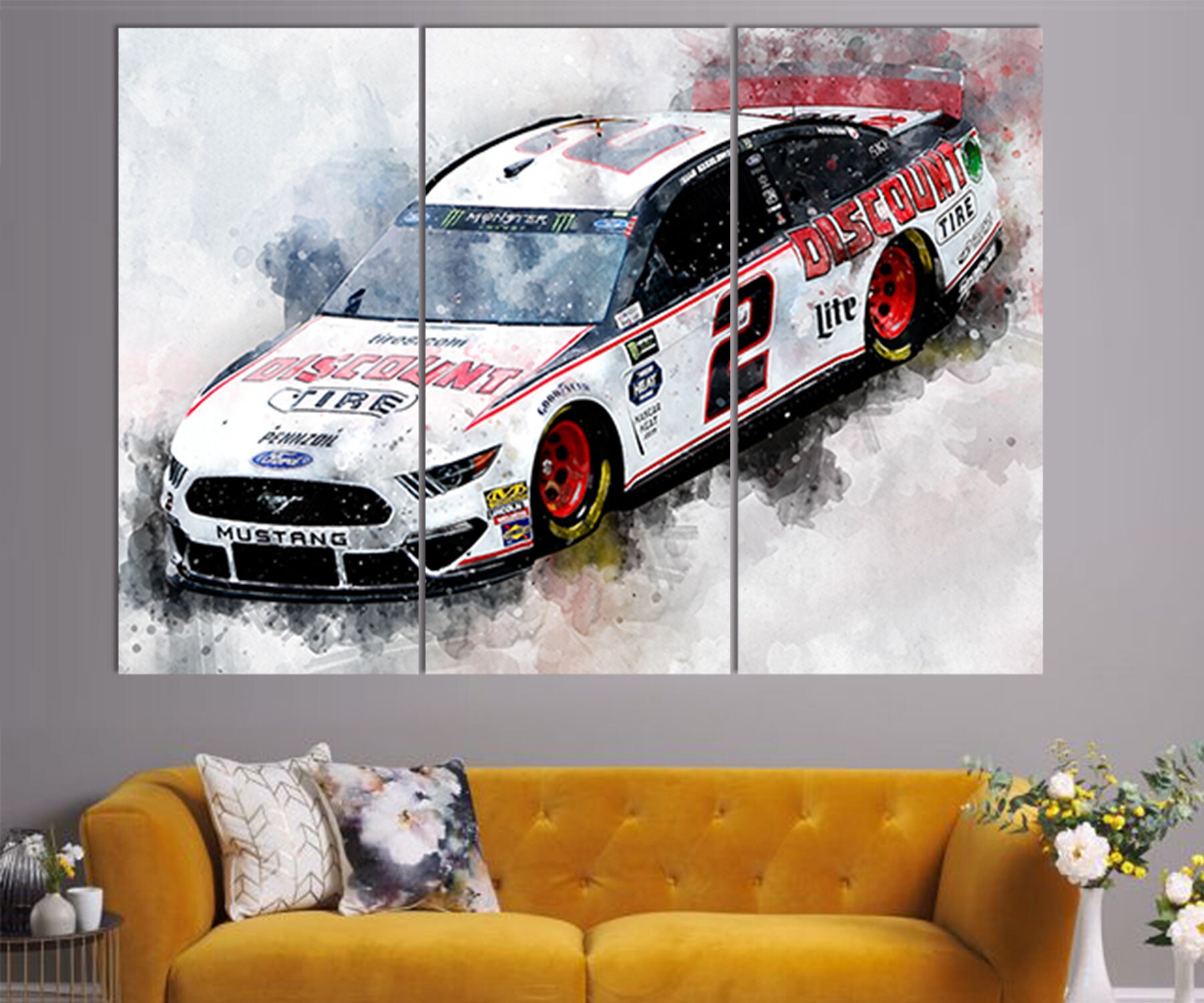 Brad Keselowski Canvas Print NASCAR Room Decor NASCAR Fan - Etsy