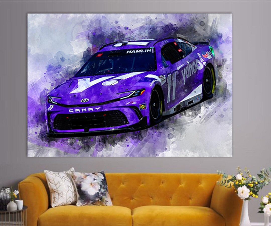 Denny Hamlin Canvas Print, NASCAR Wall Art, Canvas Wall Art, NASCAR Fan ...