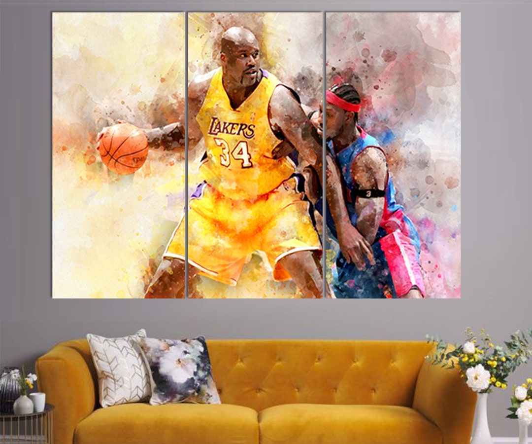 Shaquille O'neal Canvas Print, Shaquille O'neal Wall Art, Basketball ...