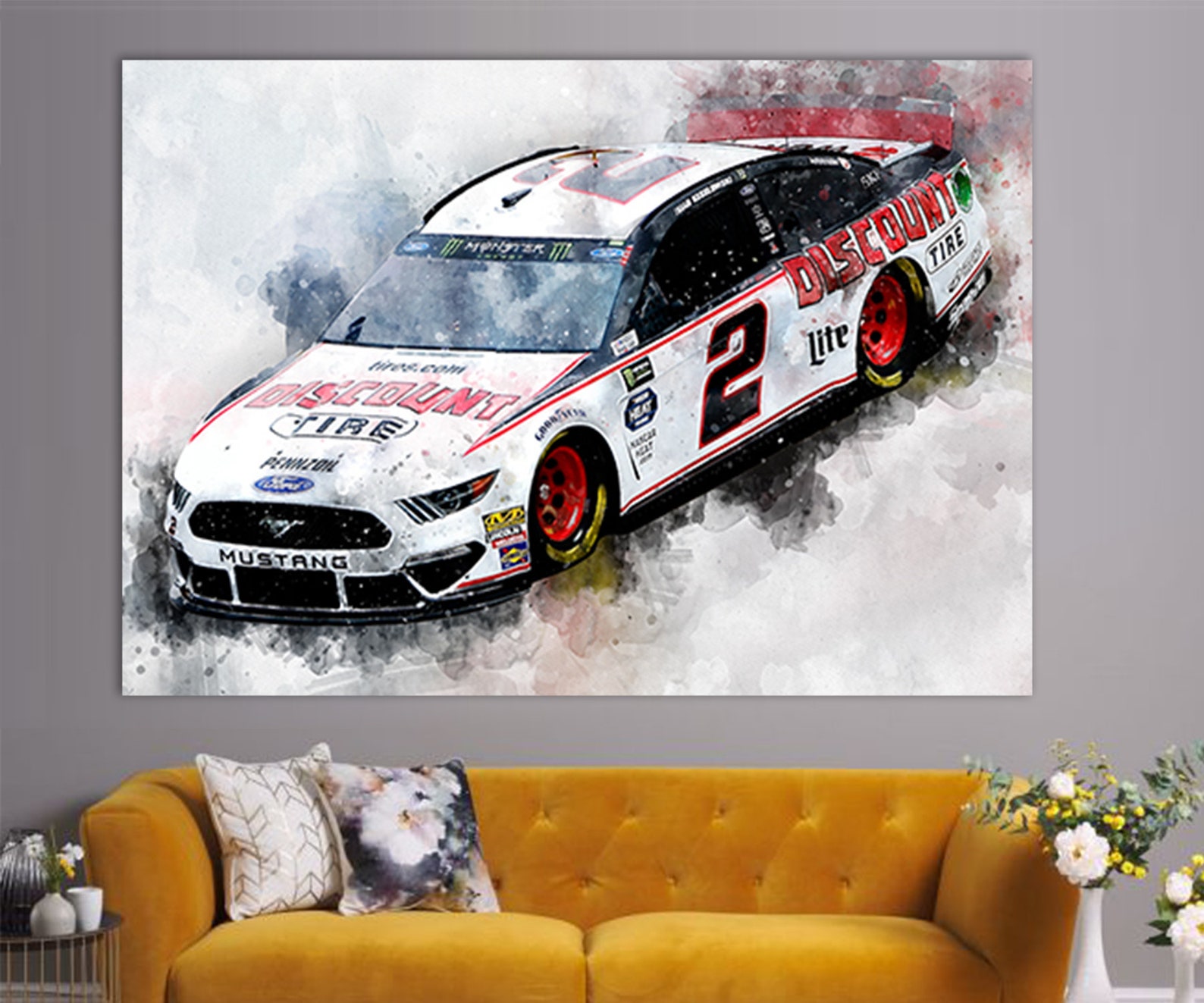 Brad Keselowski Canvas Print NASCAR Room Decor NASCAR Fan - Etsy