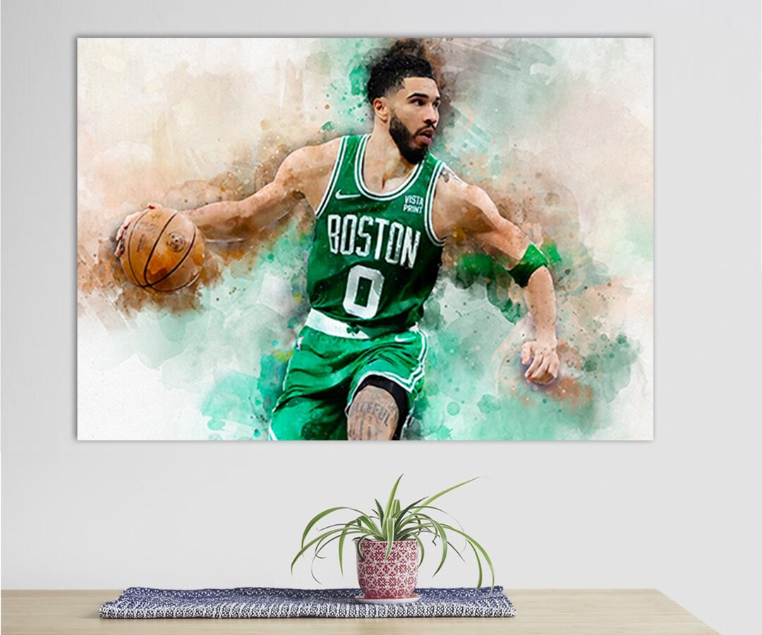 Jayson Tatum Canvas Print, Jayson Tatum Wall Art, Basketball Canvas ...