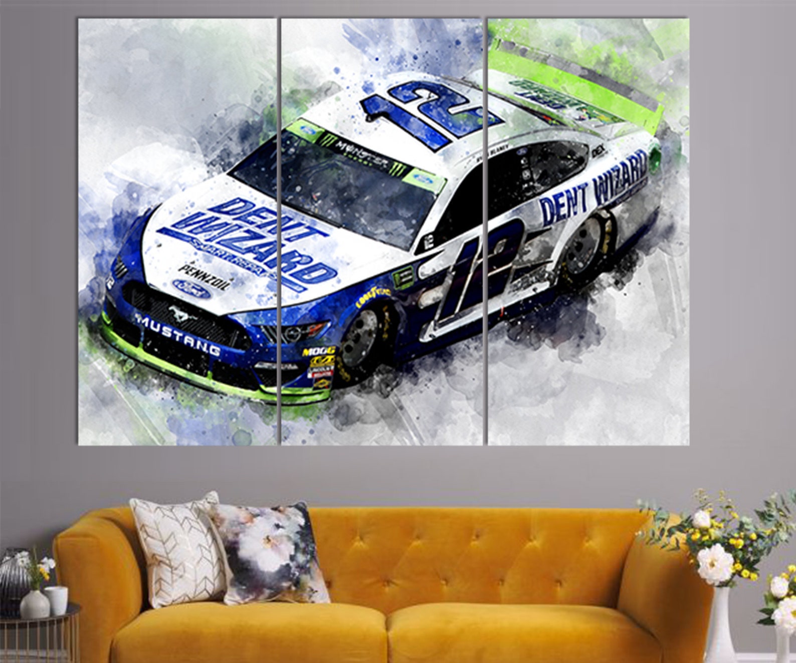 Ryan Blaney Canvas Print, NASCAR Room Decor, Canvas Wall Art, NASCAR ...