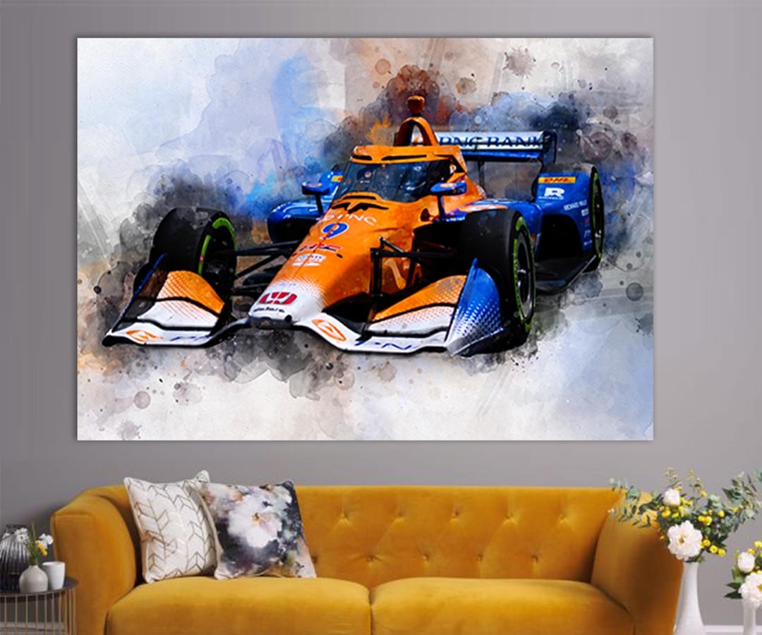 Scott Dixon Canvas Print, Indycar Wall Art, Canvas Wall Art, Indycar ...