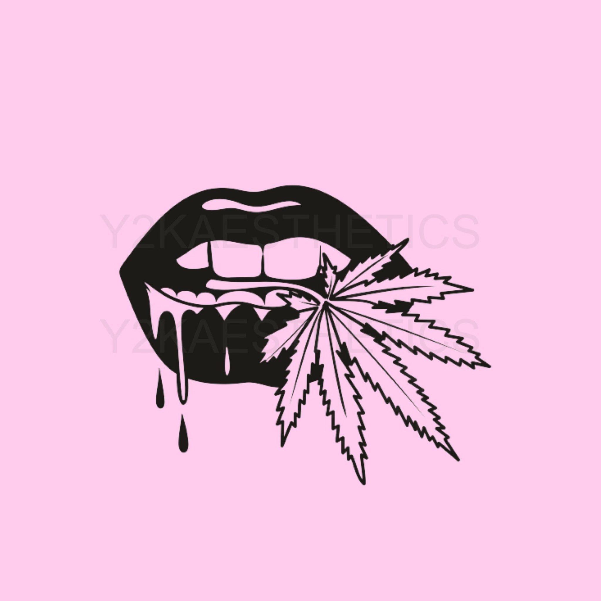 Lips Blowing Smoke Tumblr Drawing