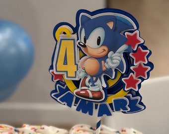Sonic Cake Topper / Sonic Topper / Cake Topper / Sonic Party / Sonic ...