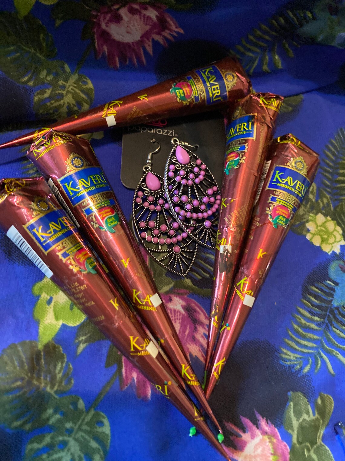 5 Kaveri Natural Brown Henna Cone W/earings - Etsy