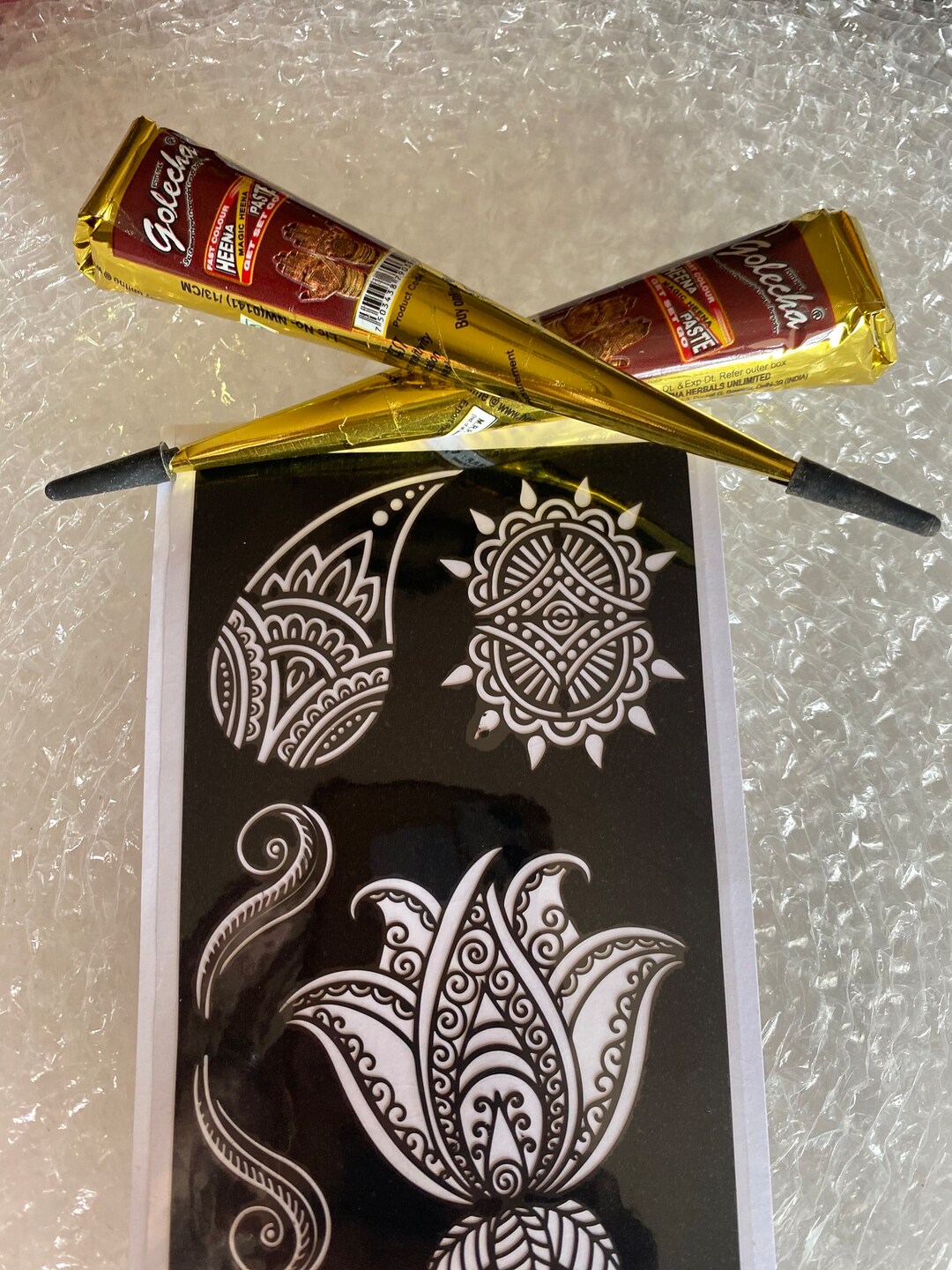 2 Maroon Henna Cones With Stencil - Etsy