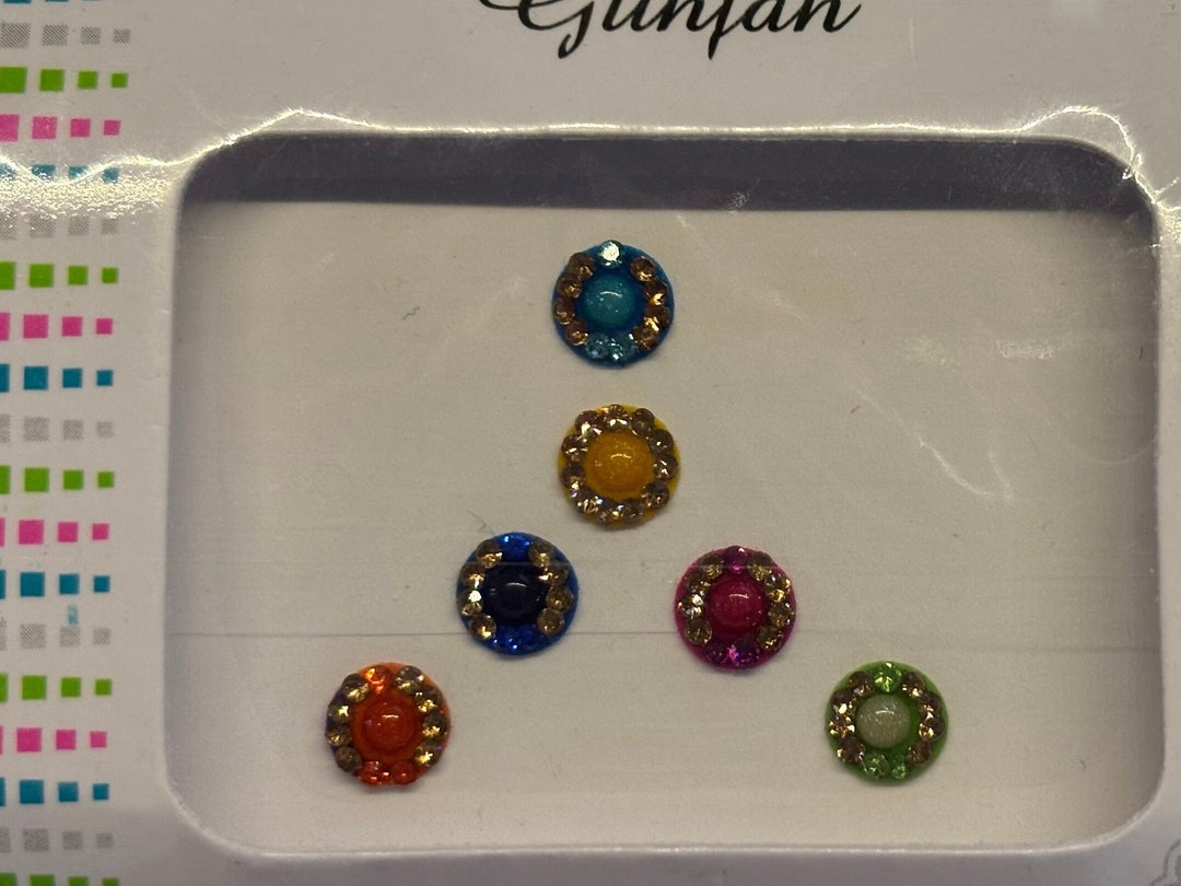 Round Multicolor Temporary Forehead Tattoo Sticker Bindis - Etsy