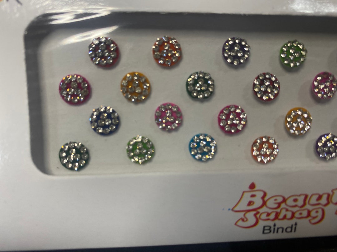 Round Multicolored Forehead Bindis Self Adhesive Jewels Face - Etsy