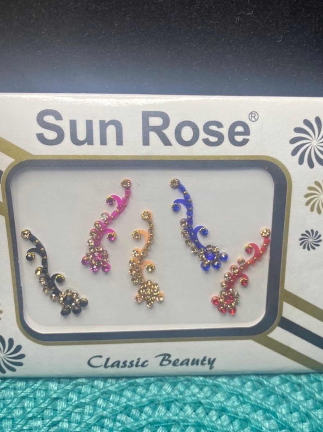 5 Premium Long Forehead Bindis Self Adhesive Jewels Face Gems Bollywood Bindi USA Seller - Etsy