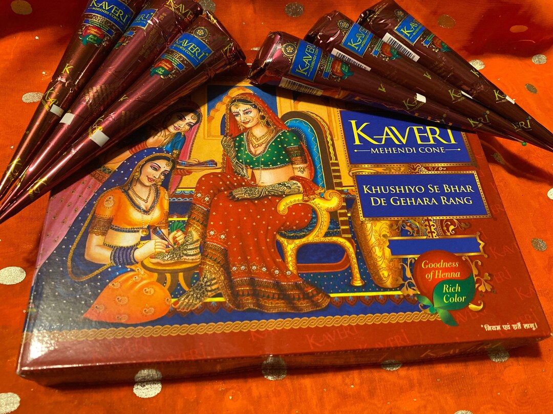 6 Kaveri Natural Brown Henna Paste Cones Temporary Tattoo Ink - Etsy