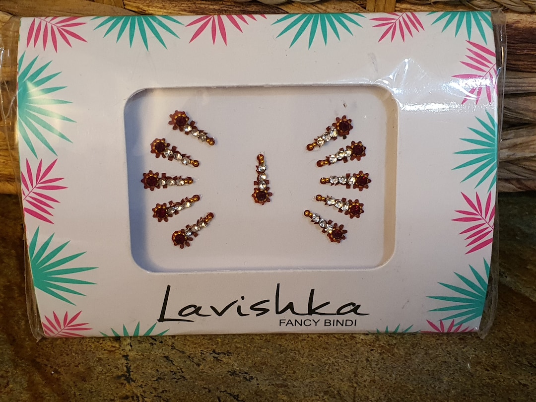 Red Diamond Studed Forehead Bindis Self Adhesive Jewels Face Gems ...